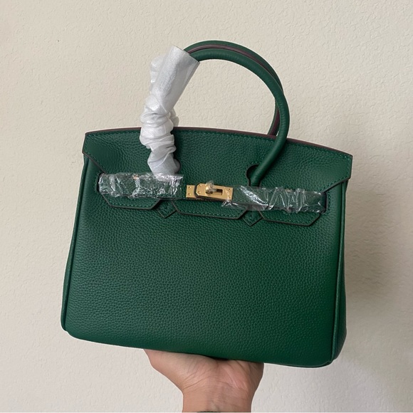 None | Bags | Dark Forest Green 25 Togo Leather Top Handle Satchel Bag ...